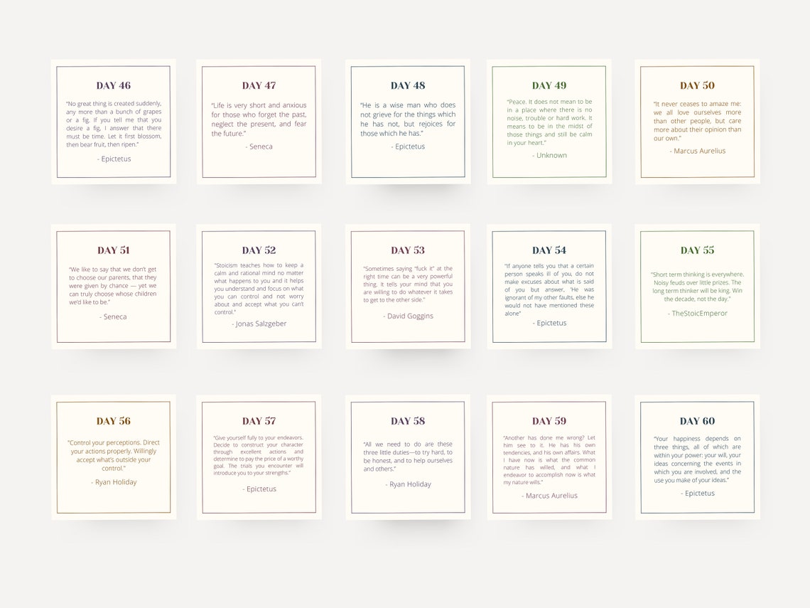 100 Stoic Cards Stoic Meditations Stoic Affirmation Cards - Etsy