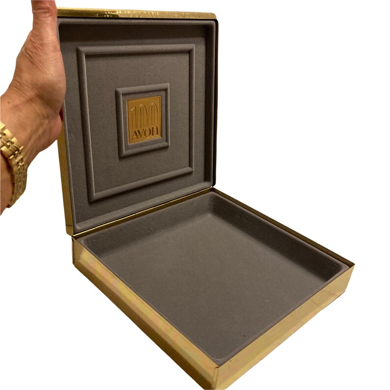 Vintage Avon Anniversary Gold Tin Box | Etsy
