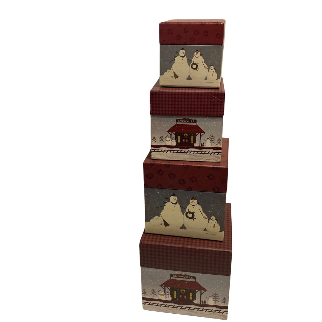 Lang Boxes Set of 4 Decorative Stackable Christmas Boxes - Etsy