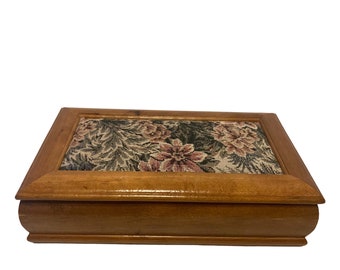 Tapestry Jewelry Box Never Used, Wood Jewelry Box Tapestry Top, Jewelry ...