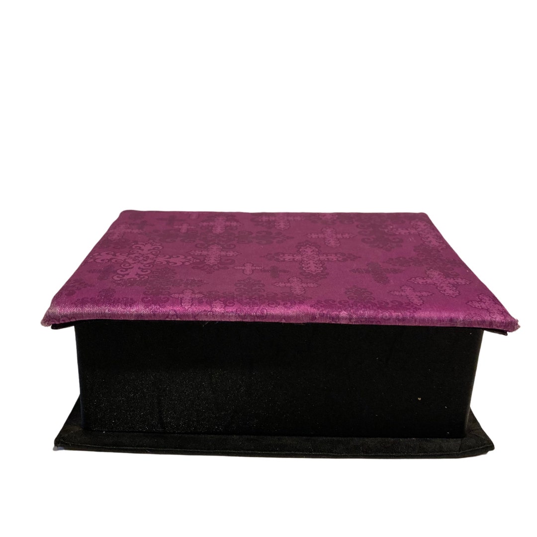 Pretty Retro Magenta and Black Fabric Jewelry Box - Etsy