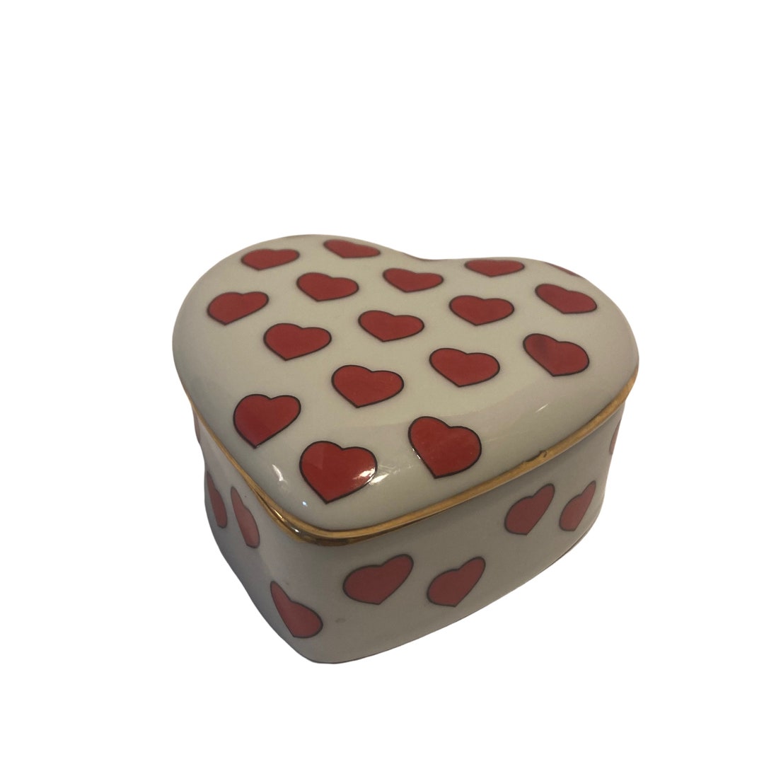 Vintage Japanese Fine Porcelain Heart Shape Trinket Box - Etsy