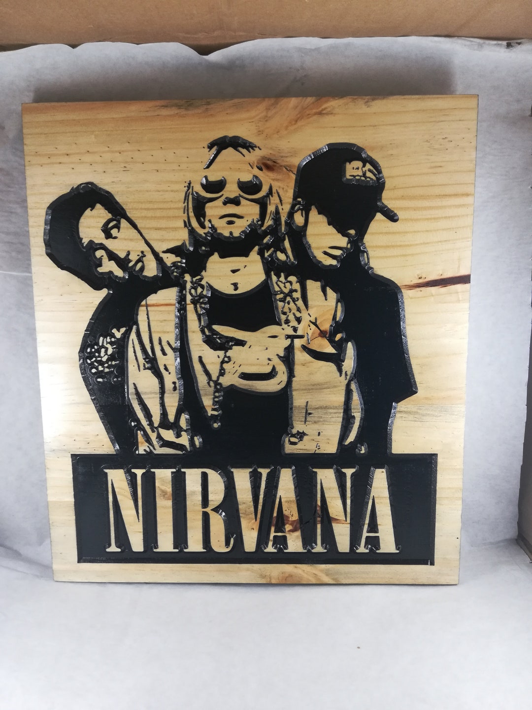 Nirvana Engraved Wood Sign - Etsy