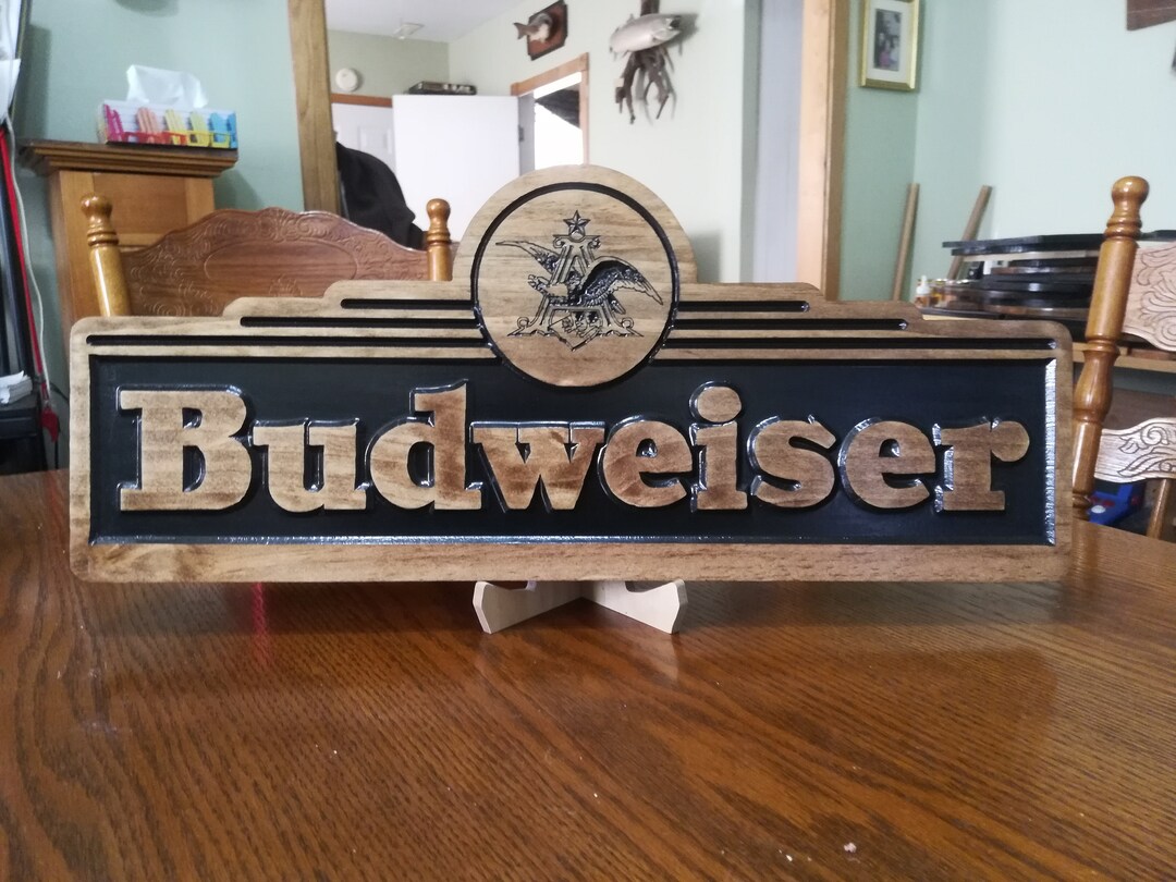Budweiser Beer Engraved Wood Sign - Etsy