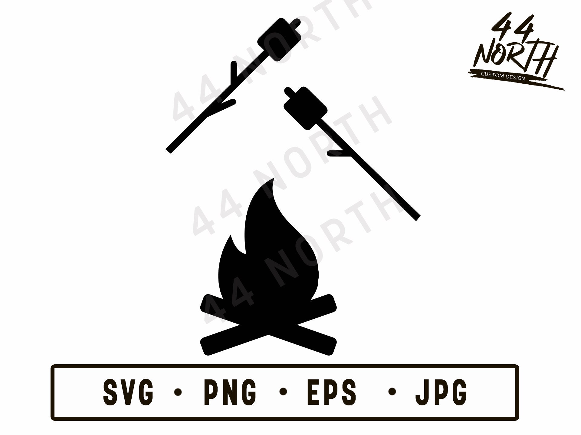 Campfire & Marshmallows Silhouette SVG Digital Download Png - Etsy