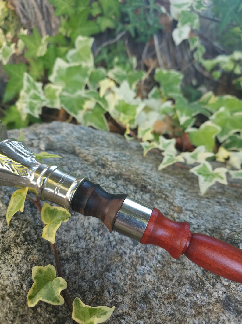 Pink Ivory Wand With Macassar Ebony and Brass Handle 14 7/16 Inches - Etsy