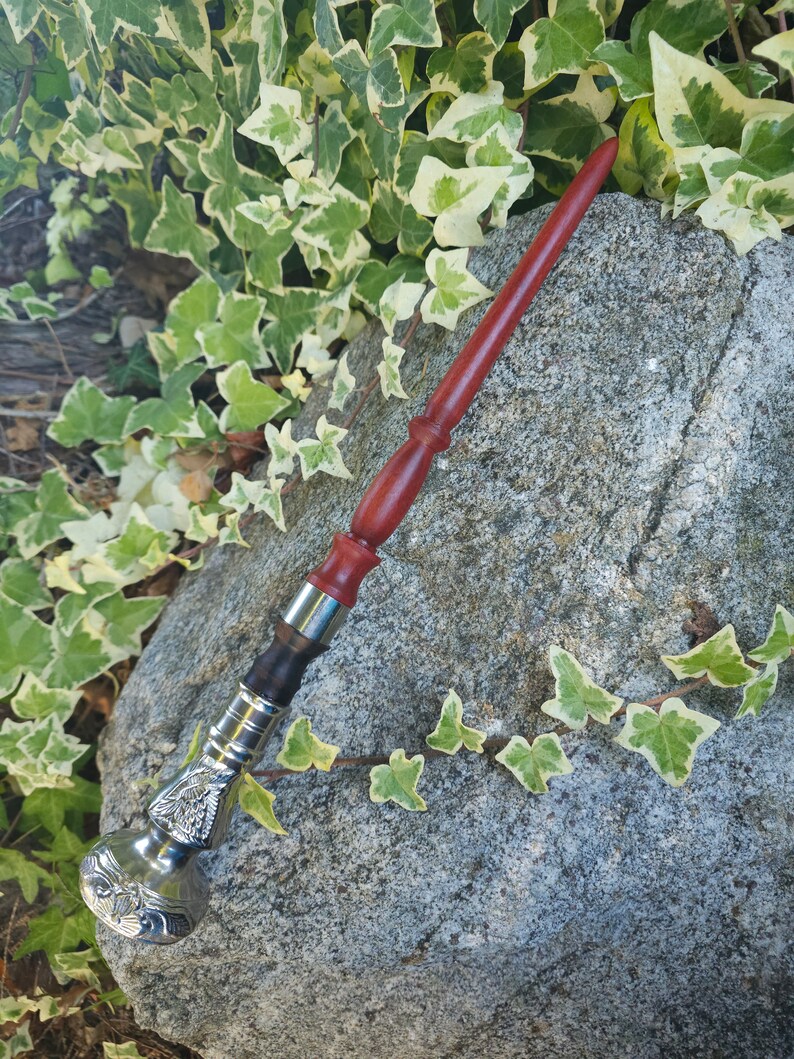 Pink Ivory Wand With Macassar Ebony and Brass Handle 14 7/16 Inches - Etsy