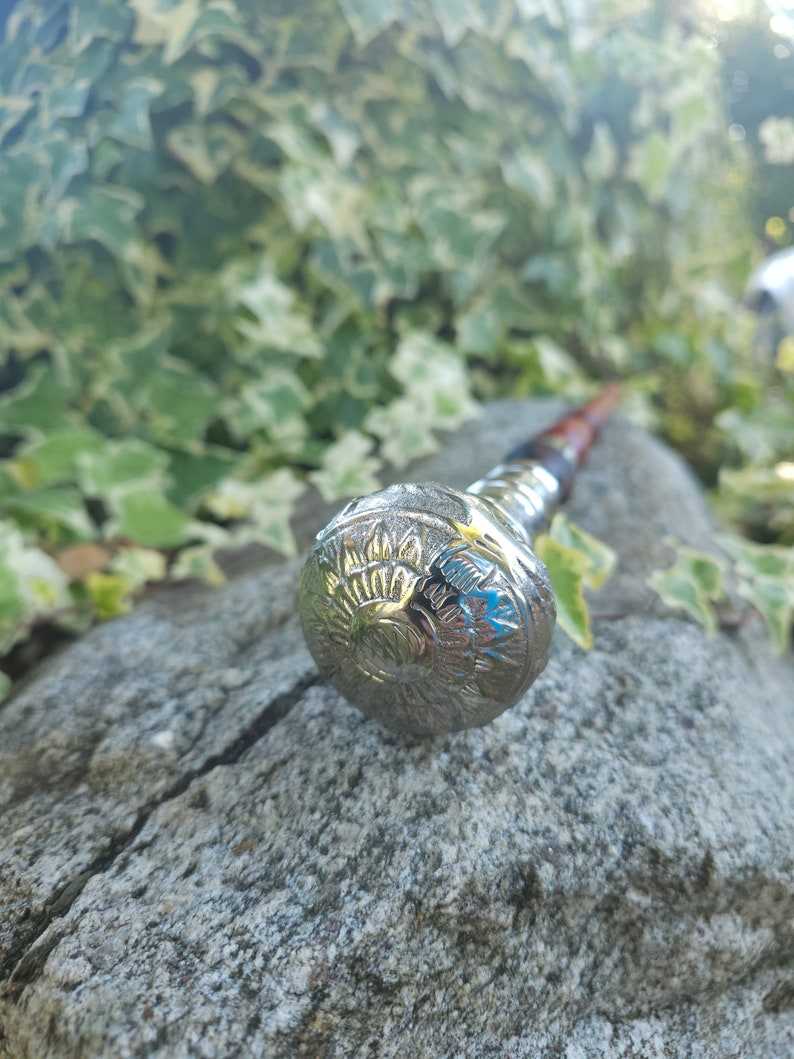 Pink Ivory Wand With Macassar Ebony and Brass Handle 14 7/16 Inches - Etsy