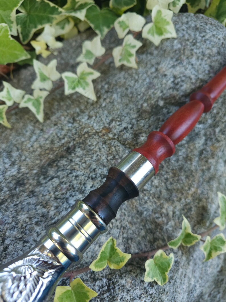 Pink Ivory Wand With Macassar Ebony and Brass Handle 14 7/16 Inches - Etsy