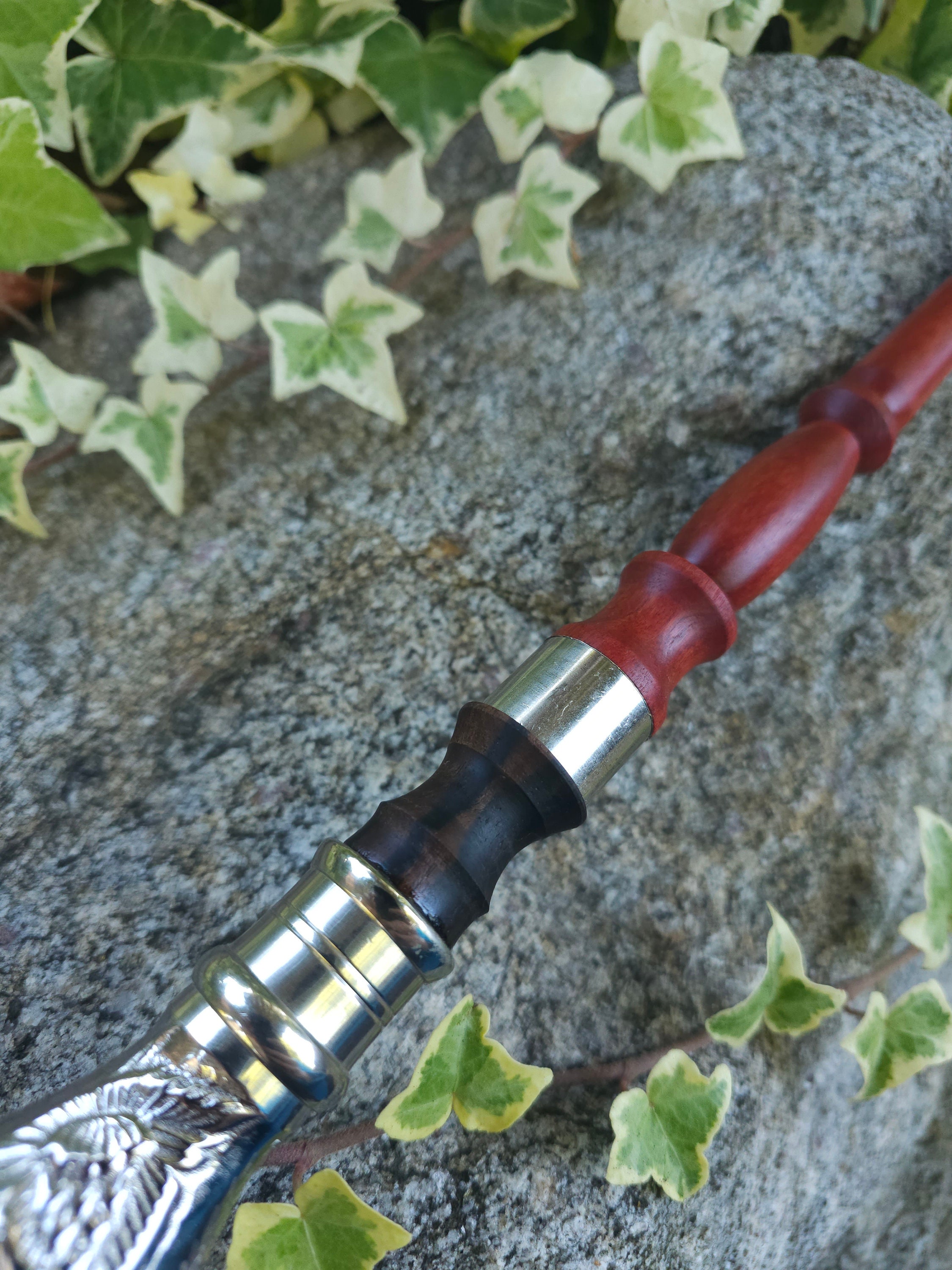 Pink Ivory Wand With Macassar Ebony and Brass Handle 14 7/16 Inches - Etsy