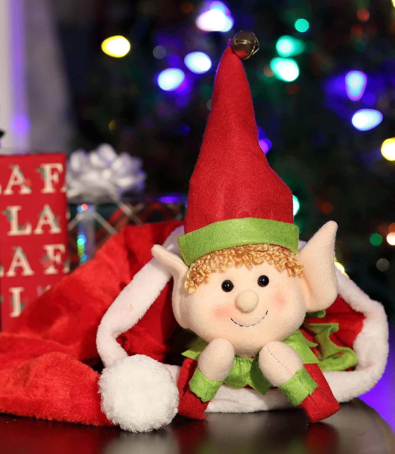 Sitting Elf for Kids - Christmas Elf, Cute Large Elf on the Book Shelf ...