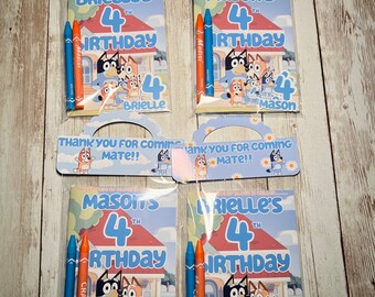 Bluey Theme Mini Coloring Books Bluey Birthday Party Decor Supplies ...
