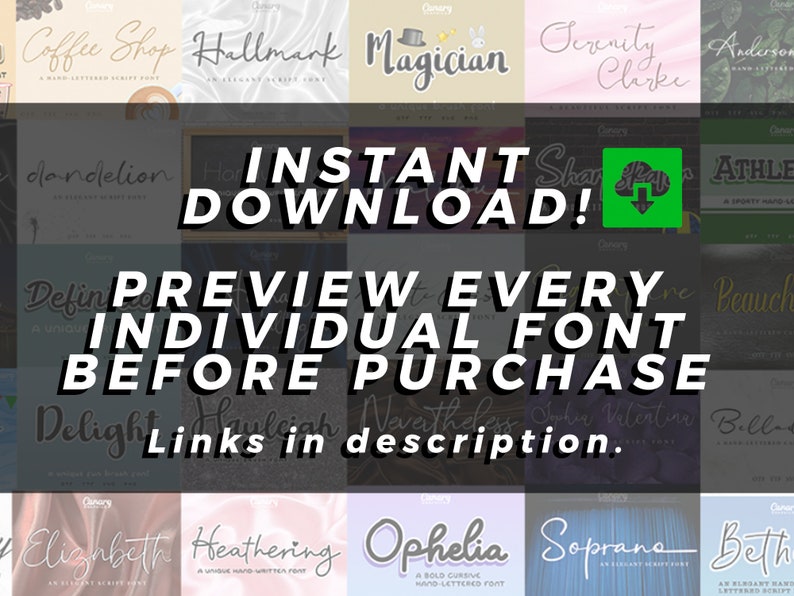 MEGA FONTS BUNDLE Instant Download Cricut Fonts Script - Etsy