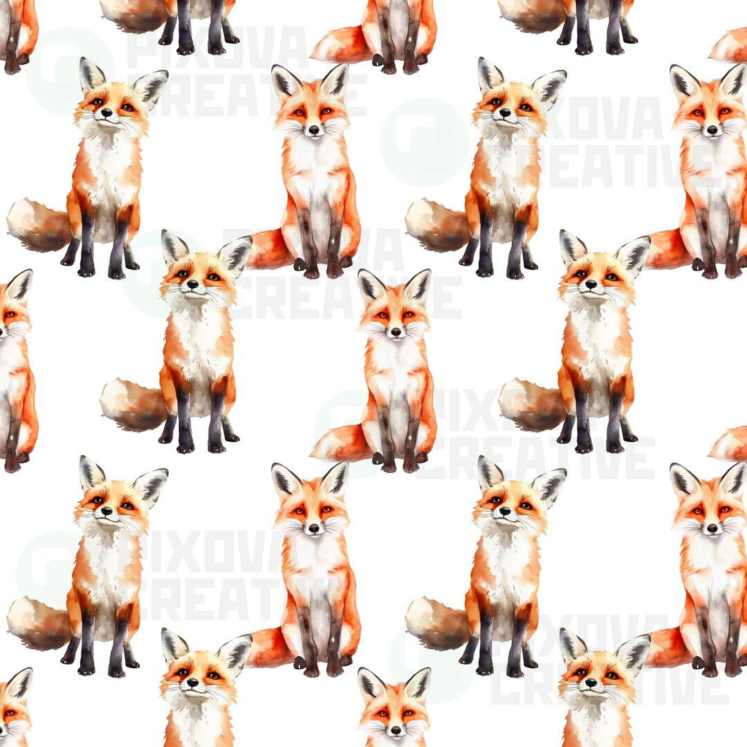 Cute Fox Seamless Pattern PNG, Instant Download, Foxes Pattern ...
