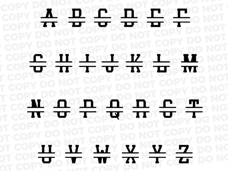 Split Monogram SVG Varsity Font Svg Png Dxf Split Alphabet - Etsy