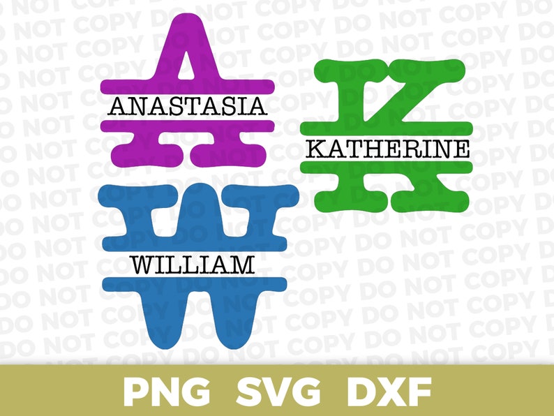 Split Monogram SVG, Typewriter Font Svg Png Dxf, Split Alphabet, DXF ...