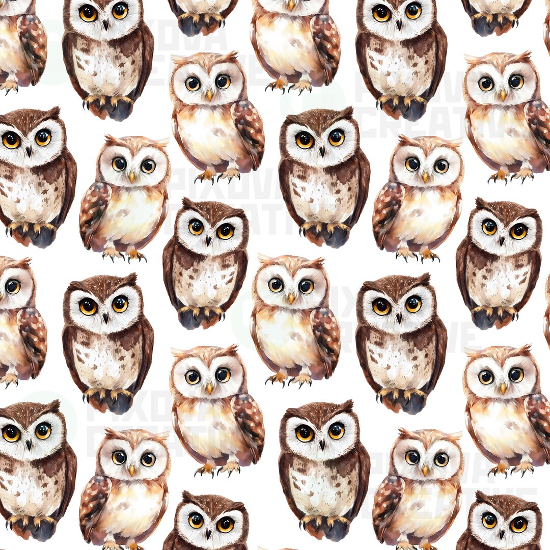 Cute Owls Seamless Pattern PNG, Instant Download, Owl Pattern ...