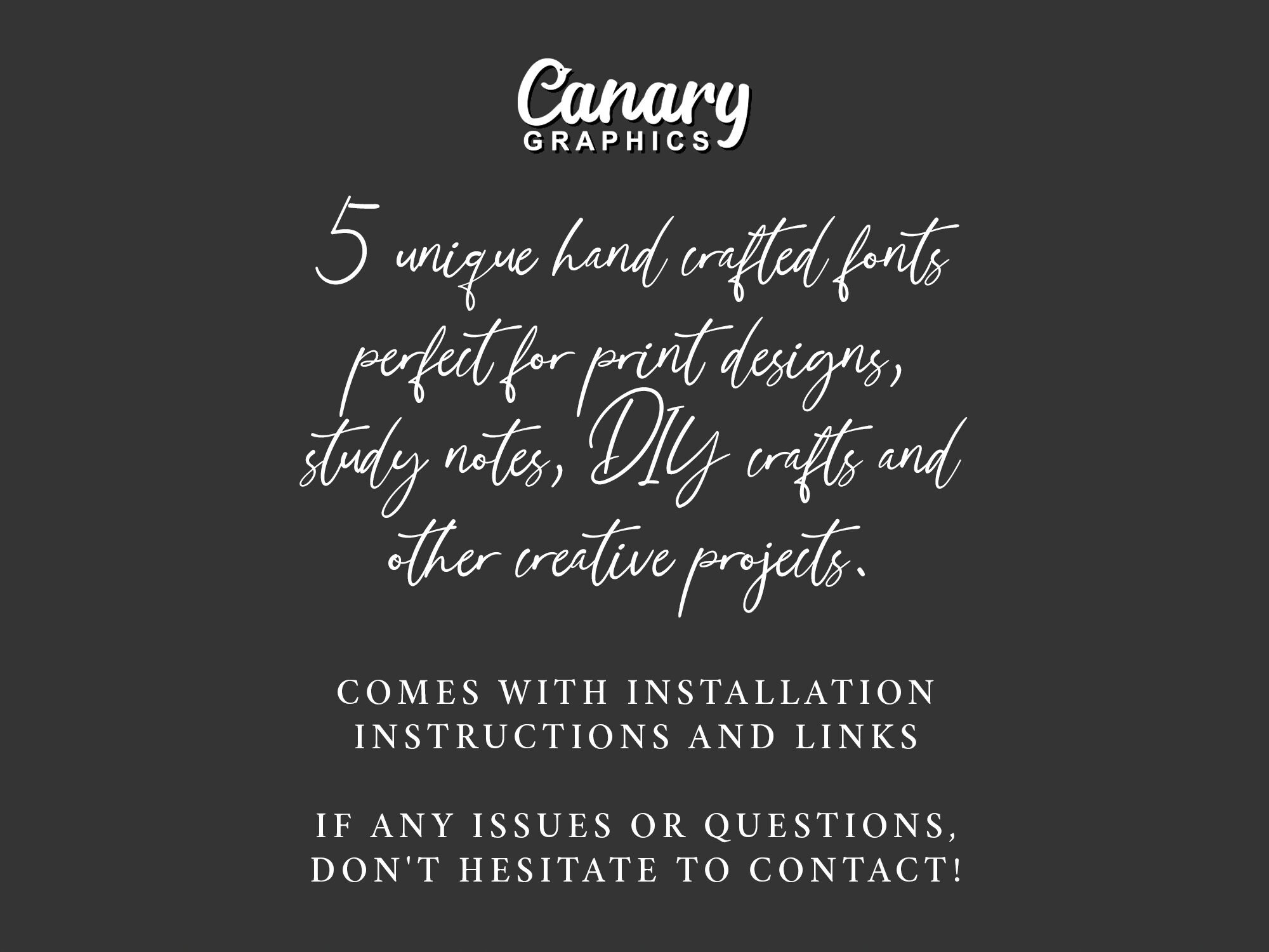 FONT BUNDLE, 5 Elegant Fonts, Instant Download, Script Fonts ...