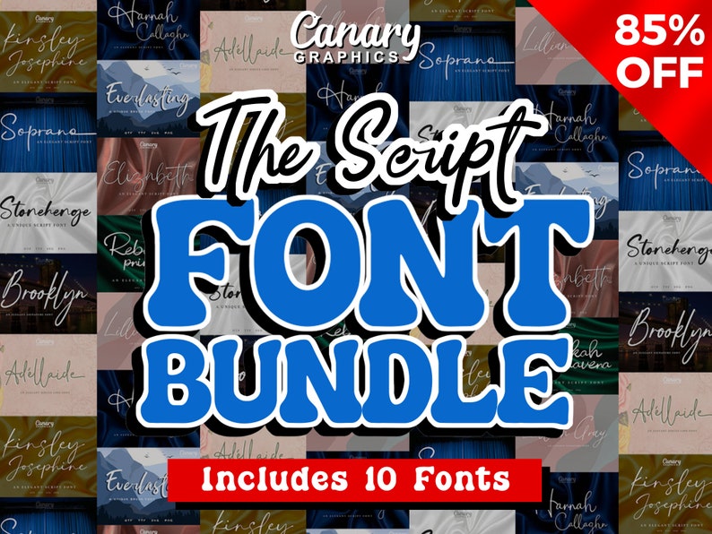 FONT BUNDLE, 10 Script Fonts, Cricut Font, Signature Fonts, Handwriting ...