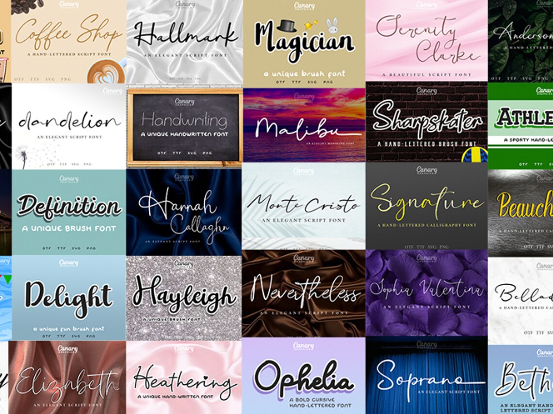 MEGA FONTS BUNDLE Instant Download Cricut Fonts Script - Etsy