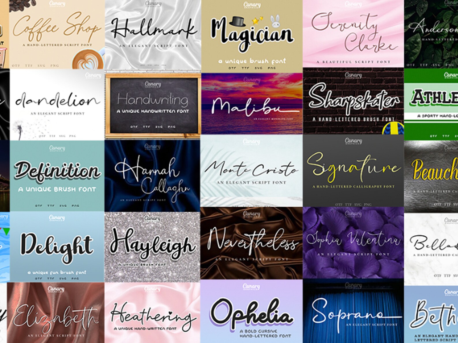 MEGA FONTS BUNDLE Instant Download Cricut Fonts Script - Etsy