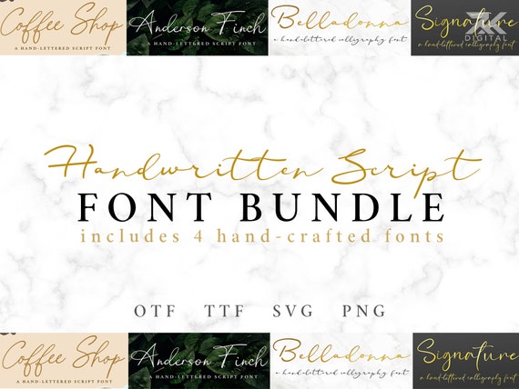 Script Font Bundle Handwriting Fonts Bundle Elegant Fonts - Etsy