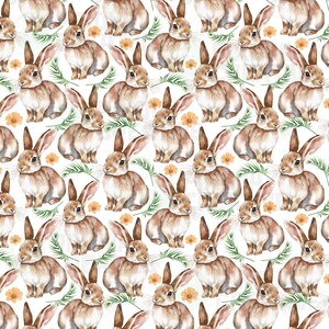 Cute Rabbits Seamless Pattern PNG, Instant Download, Easter Bunny ...
