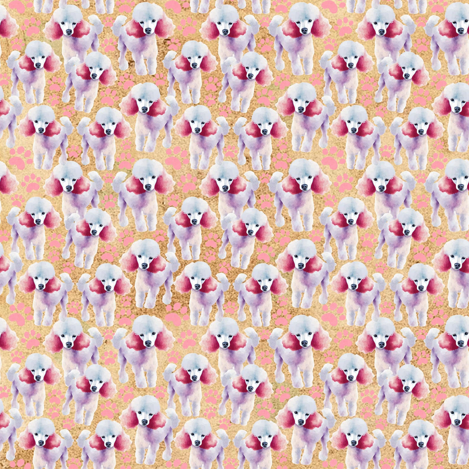 Poodles Seamless Pattern PNG, Instant Download, Funny Poodle Pattern ...