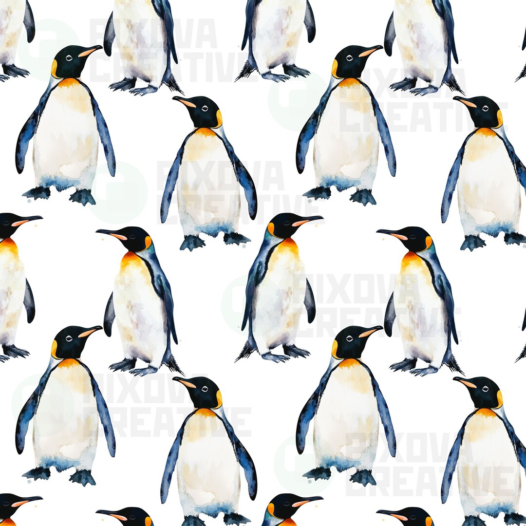 Penguins Seamless Pattern PNG, Instant Download, Penguin Pattern ...