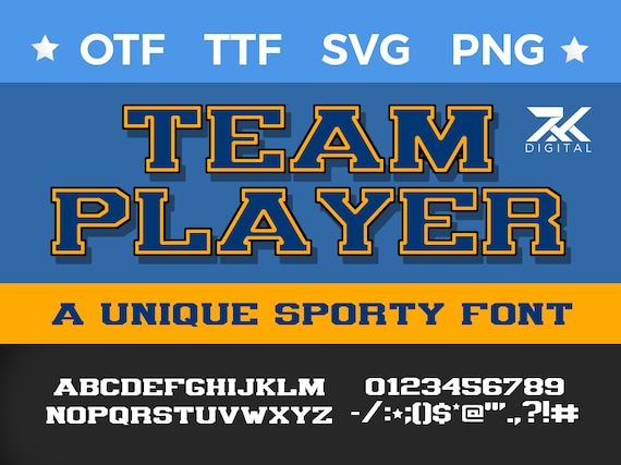 Team Player Font Varsity Font College Font University | Etsy