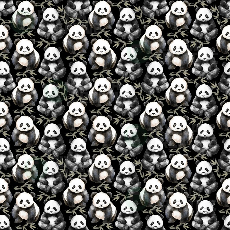 Pandas Seamless Pattern PNG, Digital Download, Panda Pattern, Repeating ...