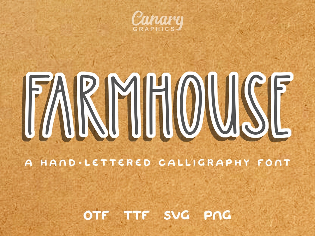 Farmhouse Font Svg Ttf Otf Png Rae Dunn Fonts Skinny - Etsy