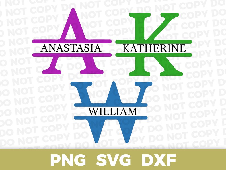 Split Monogram SVG, Modern Font Svg Png Dxf, Split Alphabet, DXF ...