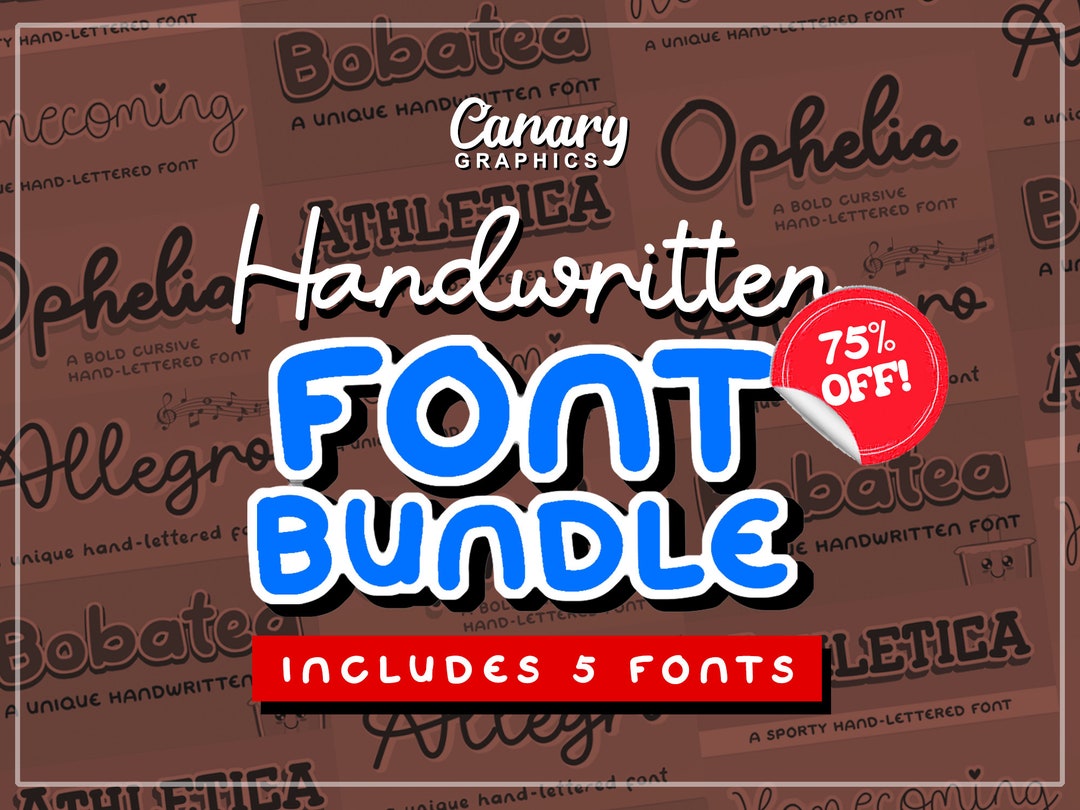 Handwritten Font Bundle, Instant Download, Handwriting Fonts, Brush ...
