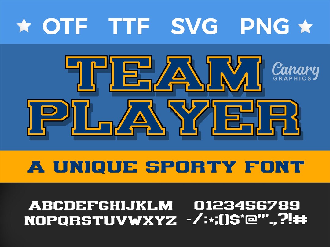 Team Player Font, Varsity Font, College Font, University Fonts, Sporty ...