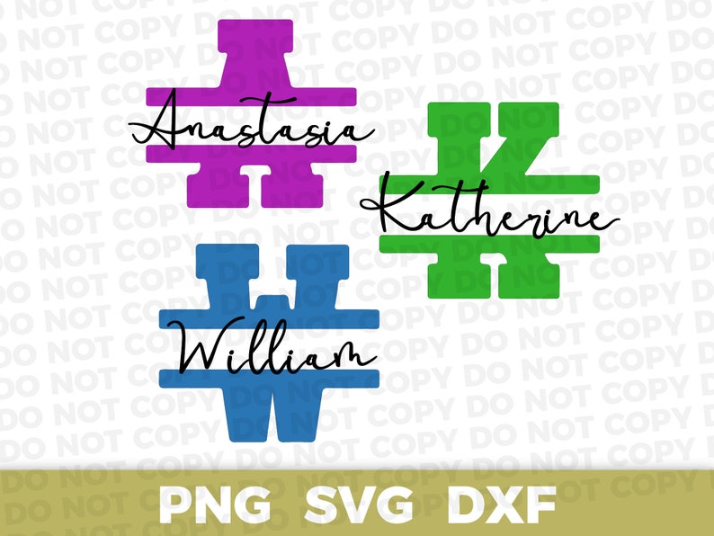 Split Monogram SVG, Varsity Font Svg Png Dxf, Split Alphabet, Sports ...