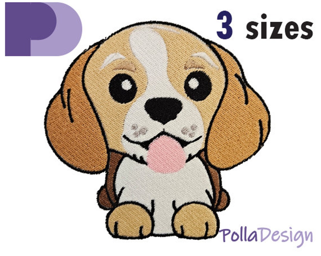 Beagle Puppy Embroidery Design Cute Dog Machine Embroidery Pattern 148 ...