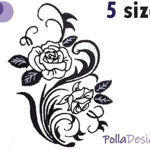 Black Rose Embroidery Machine Design Rose Silhouette Machine Embroidery ...