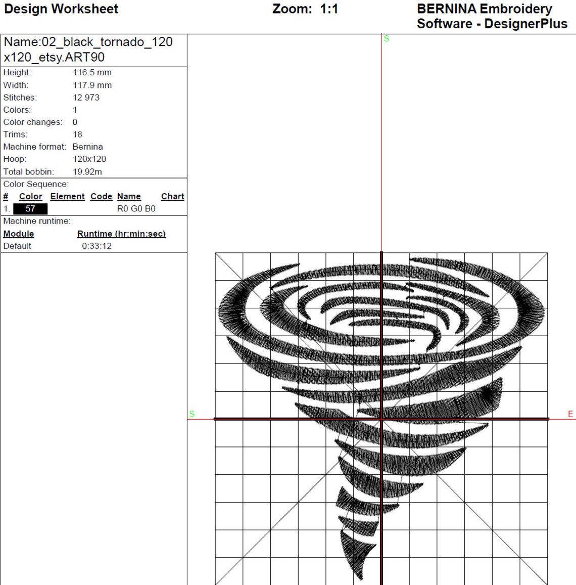 Black Tornado Embroidery Machine Design Tornado Embroidery Pattern ...