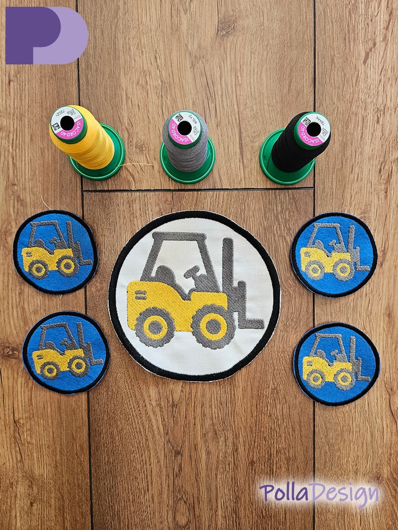 Forklift Embroidery Design Construction Forklift Machine Embroidery ...