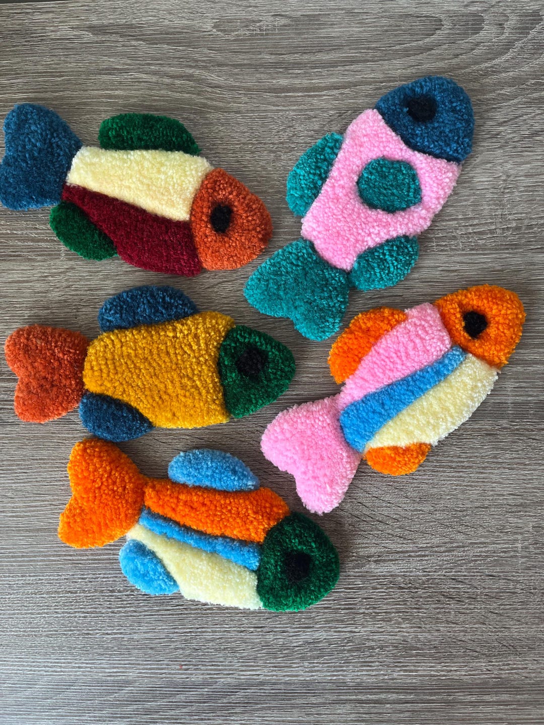 Tufted Fish Mug Rug Handemade Coaster Hand Tufted - Etsy