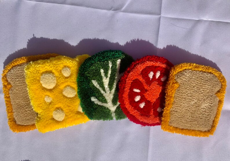 Tufted Mug Rug Set Sandwich Coaster Set Hand Tufted - Etsy