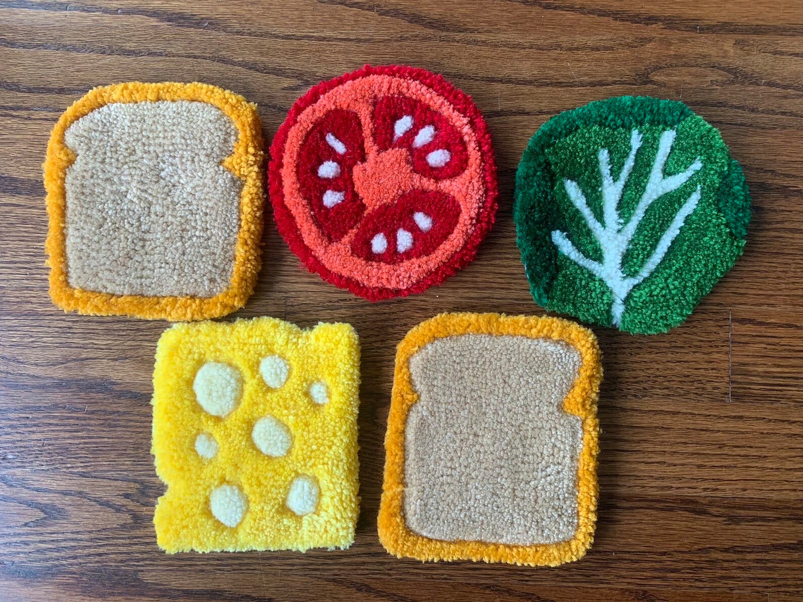 Tufted Mug Rug Set Sandwich Coaster Set Hand Tufted - Etsy