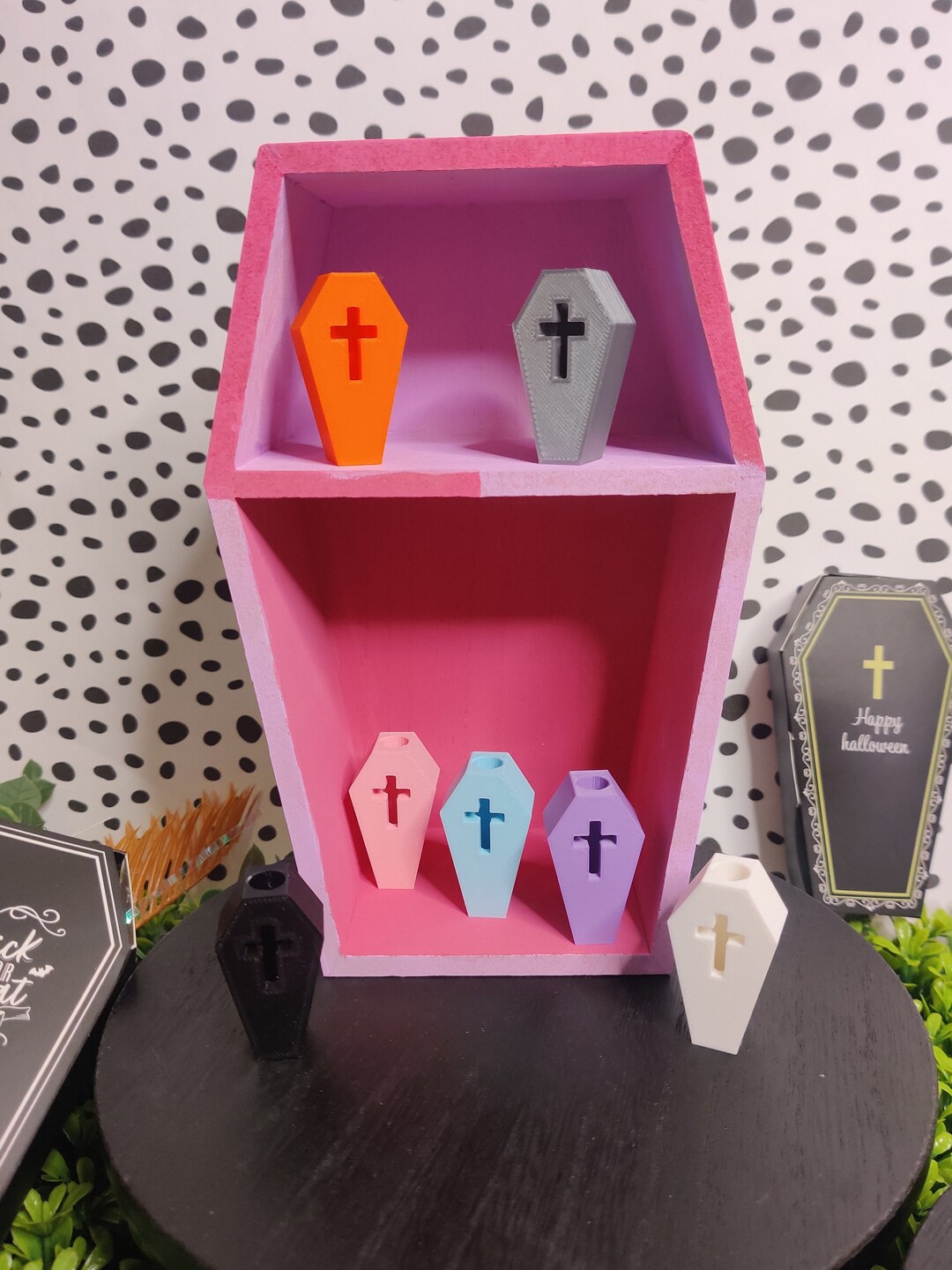 3D Printed Coffin With Cross Straw Topper for - Etsy