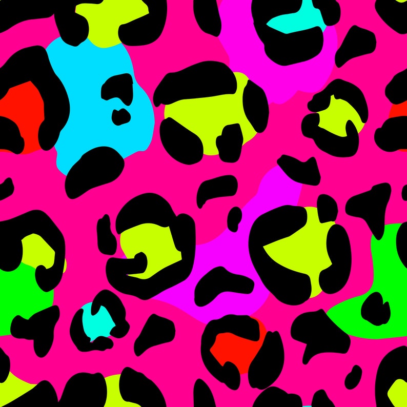 Animal Print PNG Neon Multi Color Leopard Print Png Instant Download ...