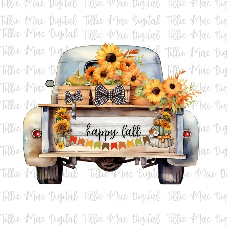 Fall PNG Vintage Fall Truck Antique Old Farm Truck Pumpkins - Etsy