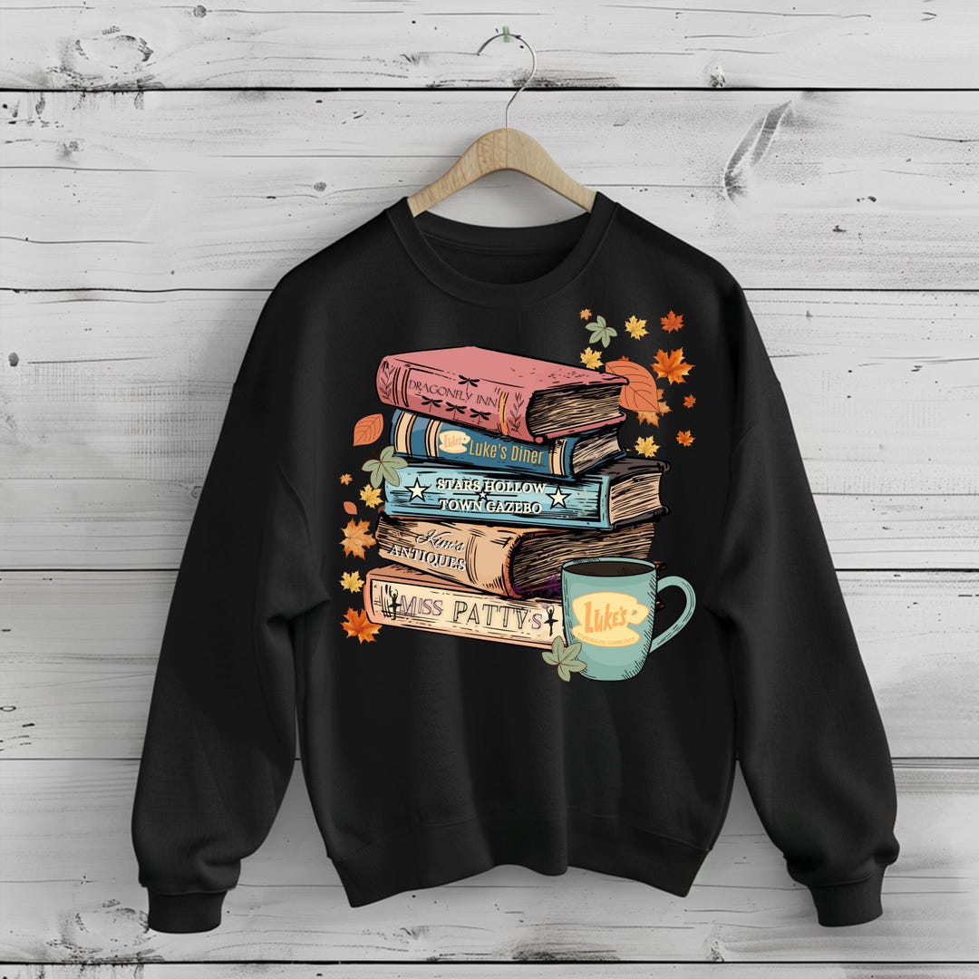 Stars Hollow Book Stack PNG: Gilmore Girls Autumn Design (digital ...