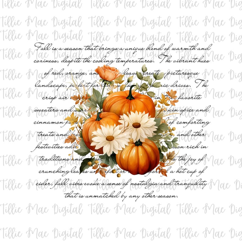Fall Pumpkins Floral Foilage Over Script PNG Tshirt Sublimation Design ...