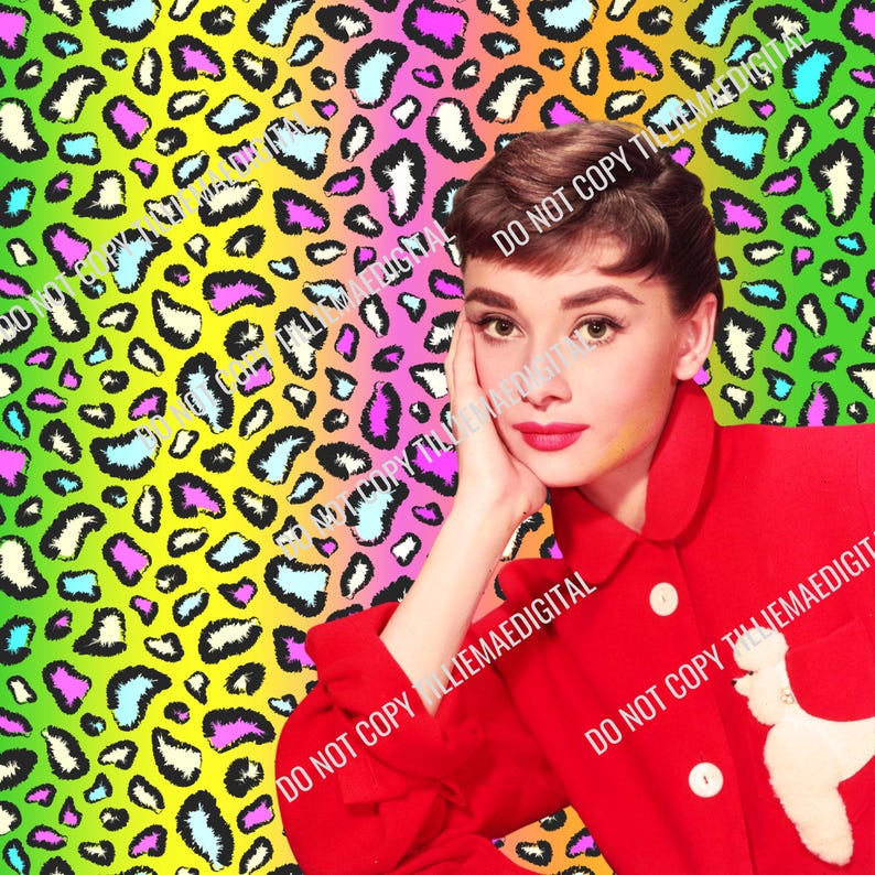 Audrey Hepburn Leopard Print PNG: Funny Face Sublimation File (digital ...