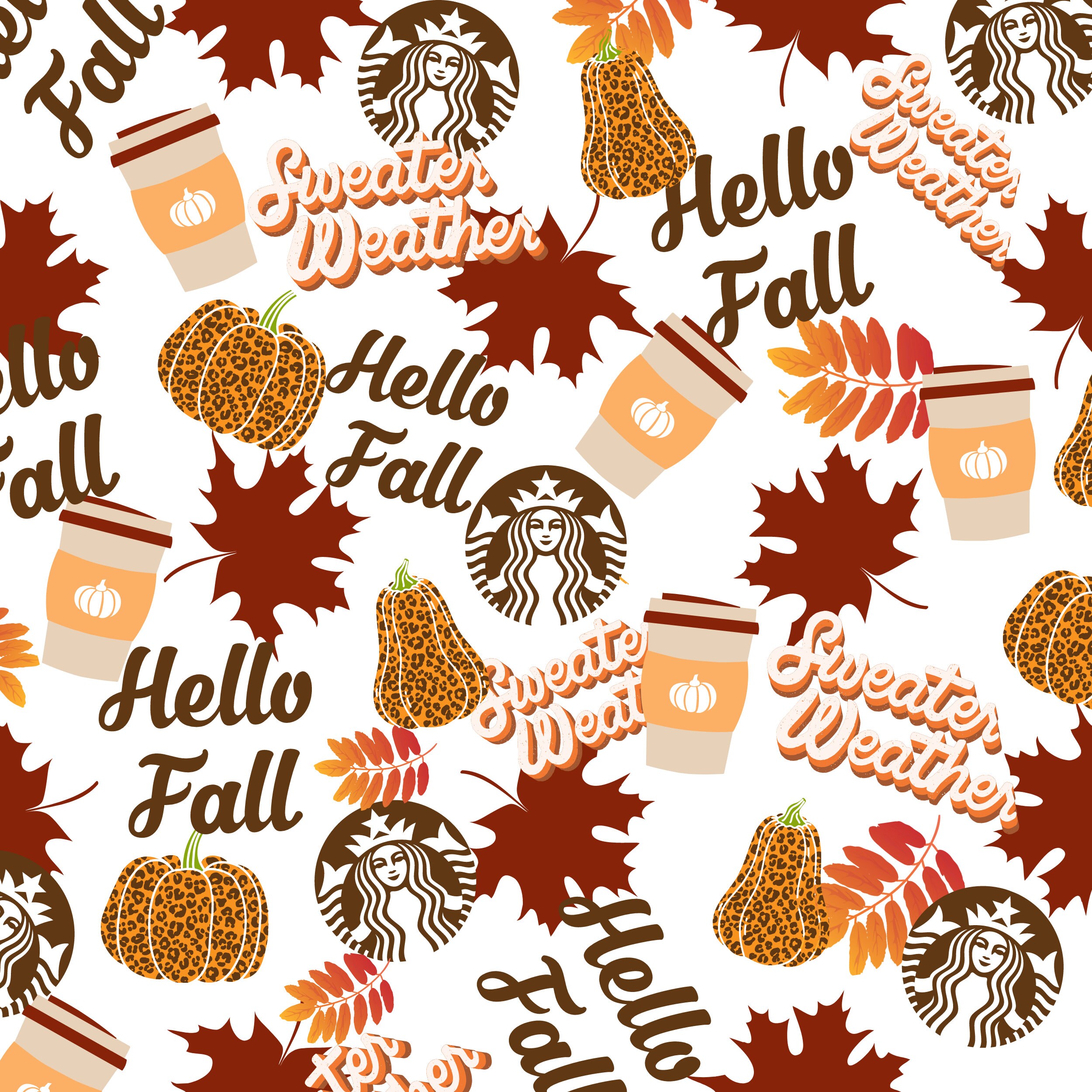 PNG Hello Fall, Starbucks Inspired, Pumpkin Spice Latte, Sweater ...